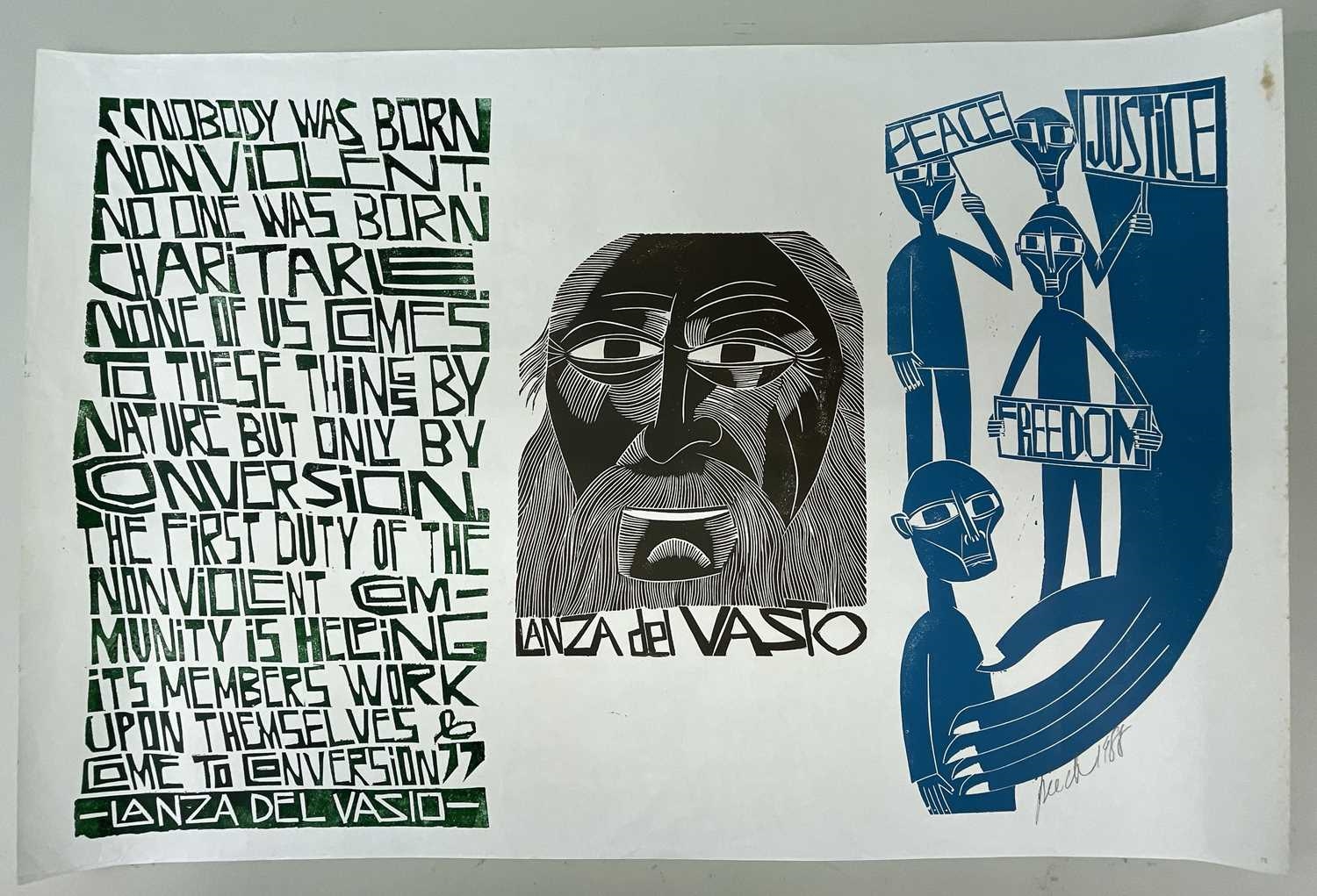 Paul Peter Piech | Lanza del Vasto with verse (1988) | MutualArt