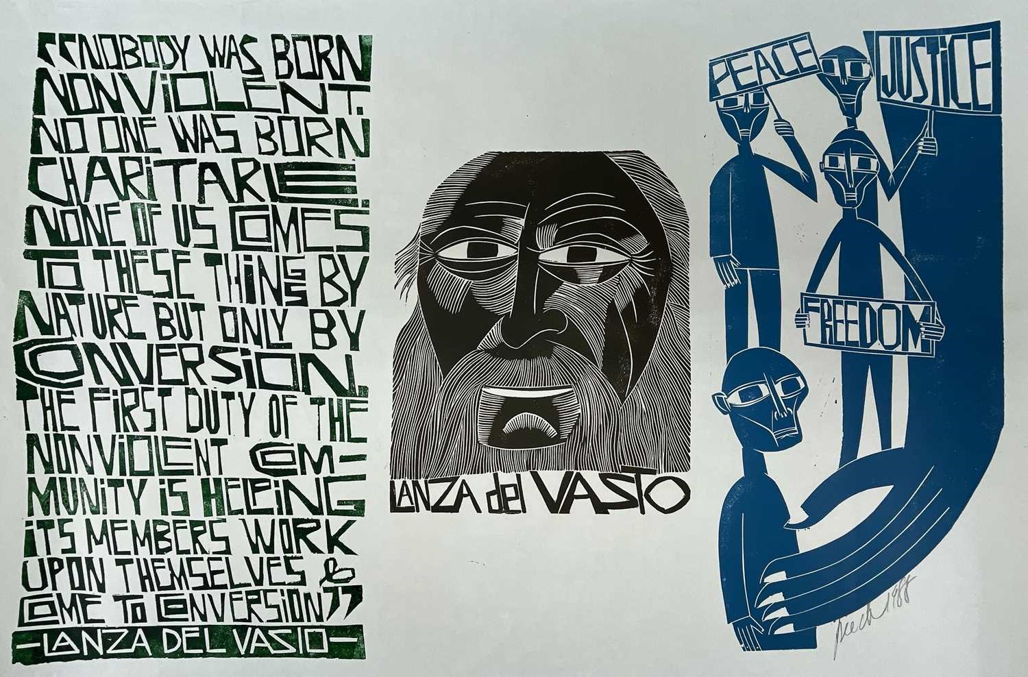 Paul Peter Piech | Lanza del Vasto with verse (1988) | MutualArt
