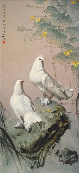 Lee Man Fong | LEE MAN FONG | A Pair of Doves (1960) | MutualArt