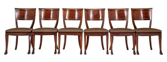 Thomas Hope | Regency Style Mahogany & Brass Dining Chairs, 6 | MutualArt