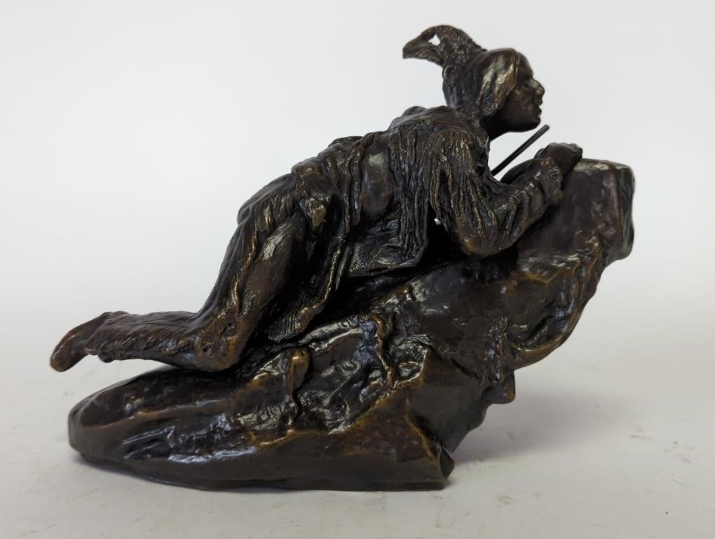 Carl Kauba | Carl Kauba Indian Bronze Sculpture 8L | MutualArt
