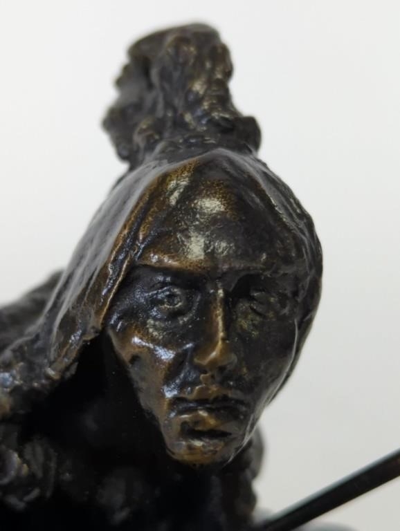 Carl Kauba | Carl Kauba Indian Bronze Sculpture 8L | MutualArt
