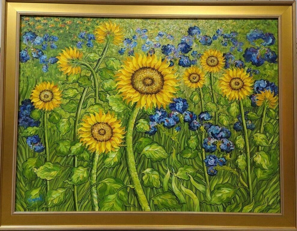 Van Gogh Vincent | HUGE Original in the Manner of Van Gogh Canvas ...