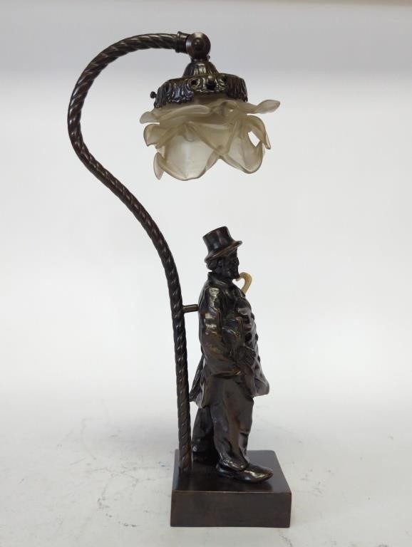 Auguste Moreau | Auguste Moreau Bronze Lamp 14H | MutualArt