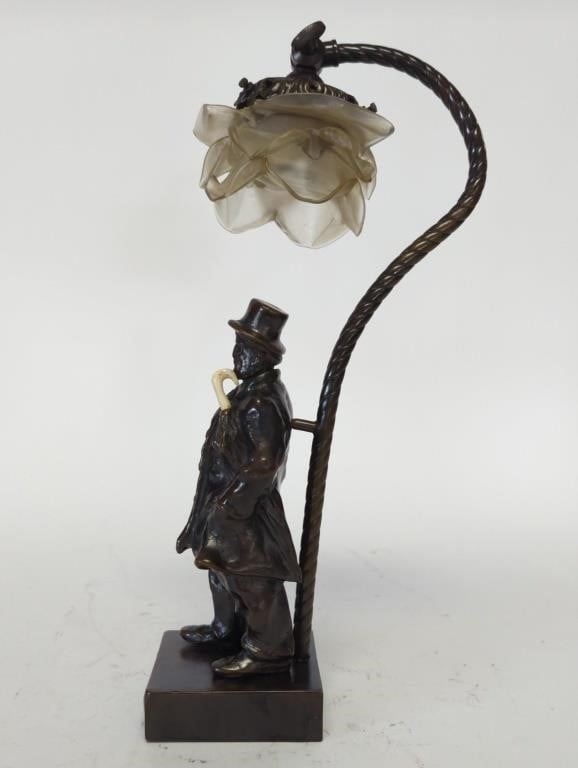Auguste Moreau | Auguste Moreau Bronze Lamp 14H | MutualArt
