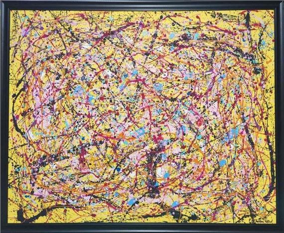 Jackson Pollock | HUGE Original in Manner of Jackson Pollock Canvas ...