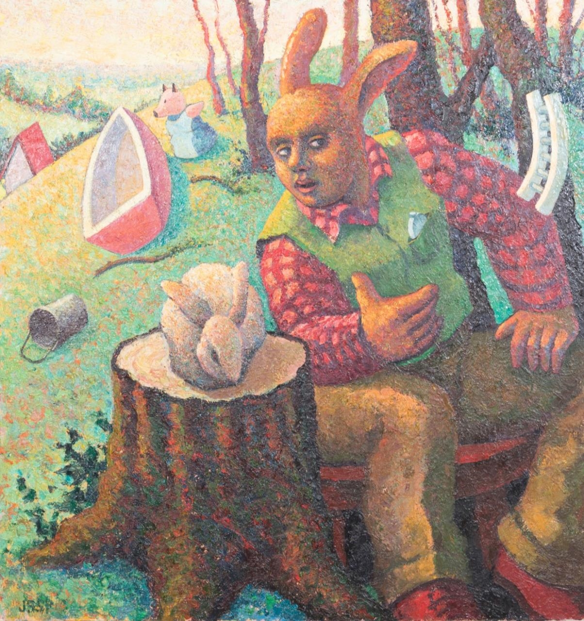 Robert Jessup | Rabbit Lecturing to a Hare | MutualArt