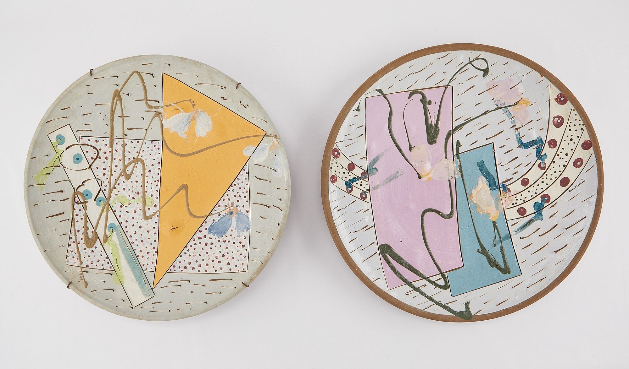 Curtis Hoard | 2 Large Curtis Hoard Glazed Ceramic Plates (1981 ...
