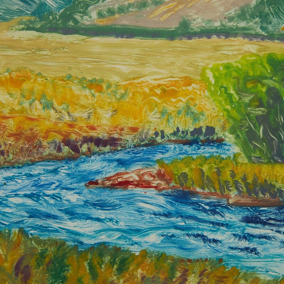 Russell Hamilton | Russel Hamilton Blue Turn #1 Monoprint (2001 ...