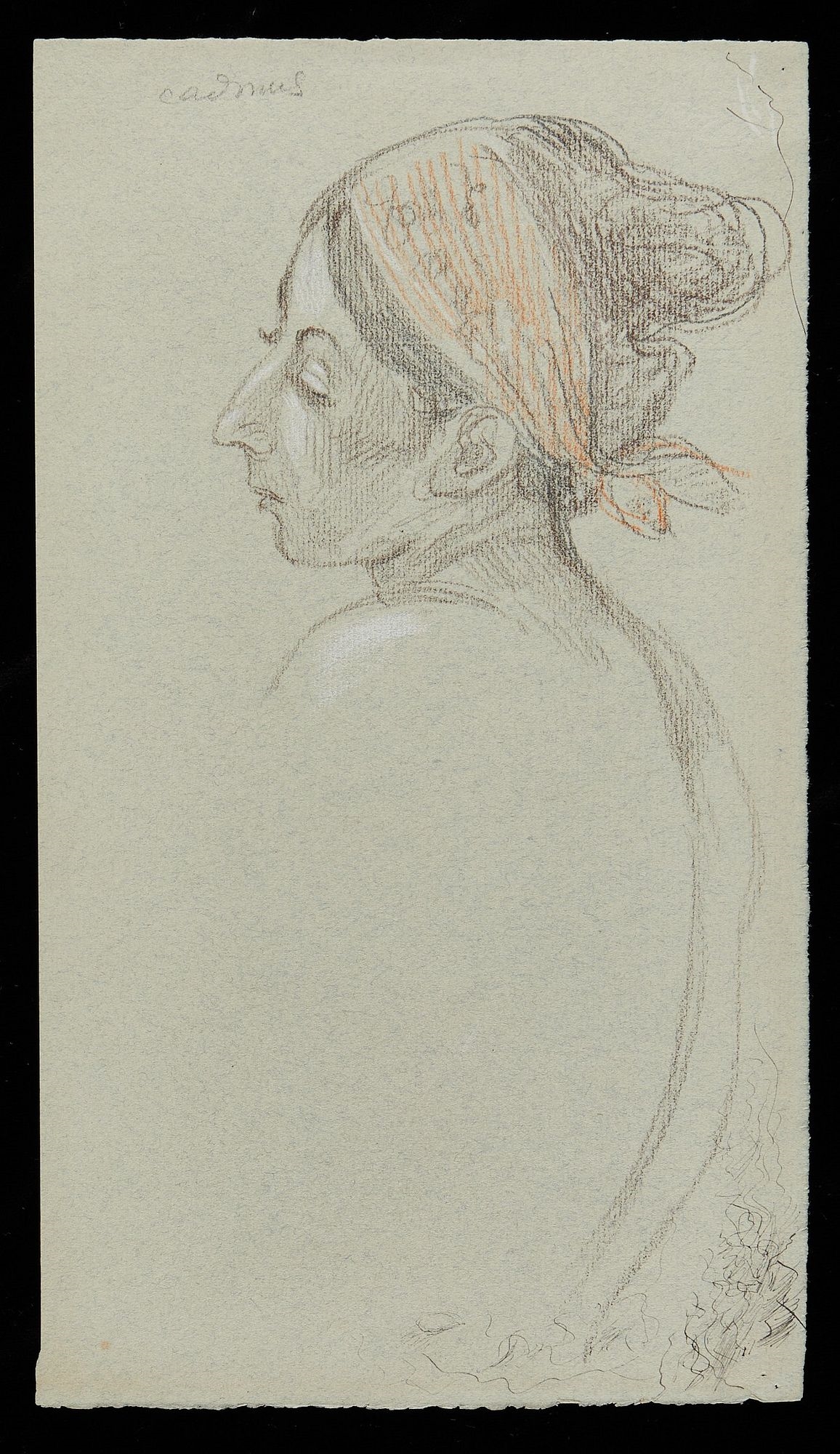 Paul Cadmus | Paul Cadmus Female Profile Crayon on Paper | MutualArt