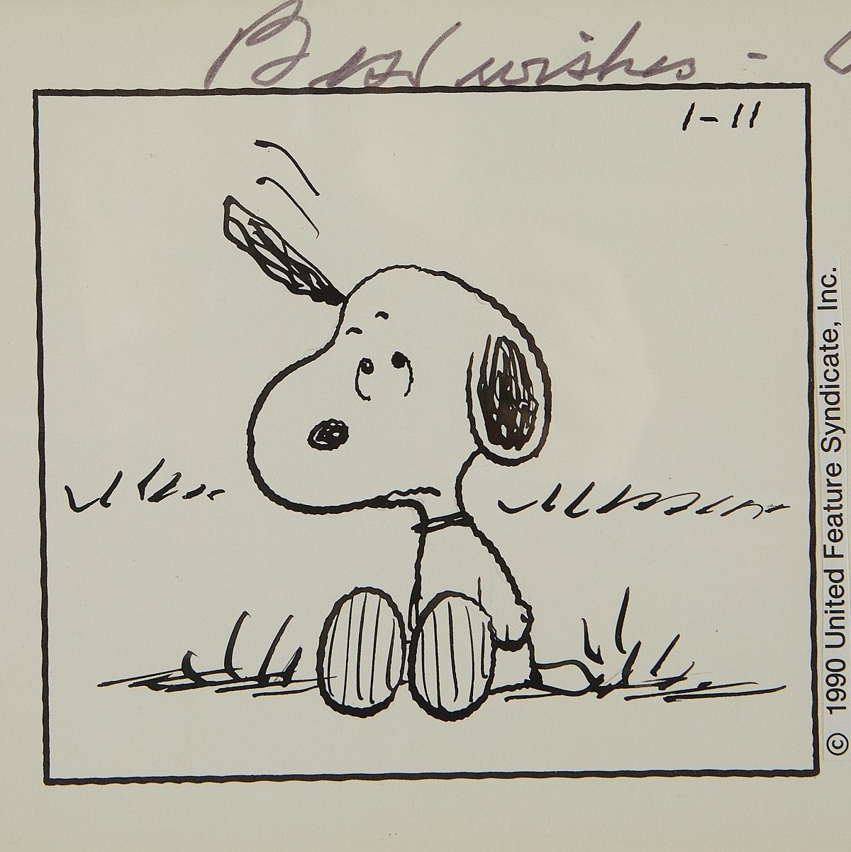 Charles Schulz | Original Peanuts Comic Strip Snoopy C. Schulz (1990 ...