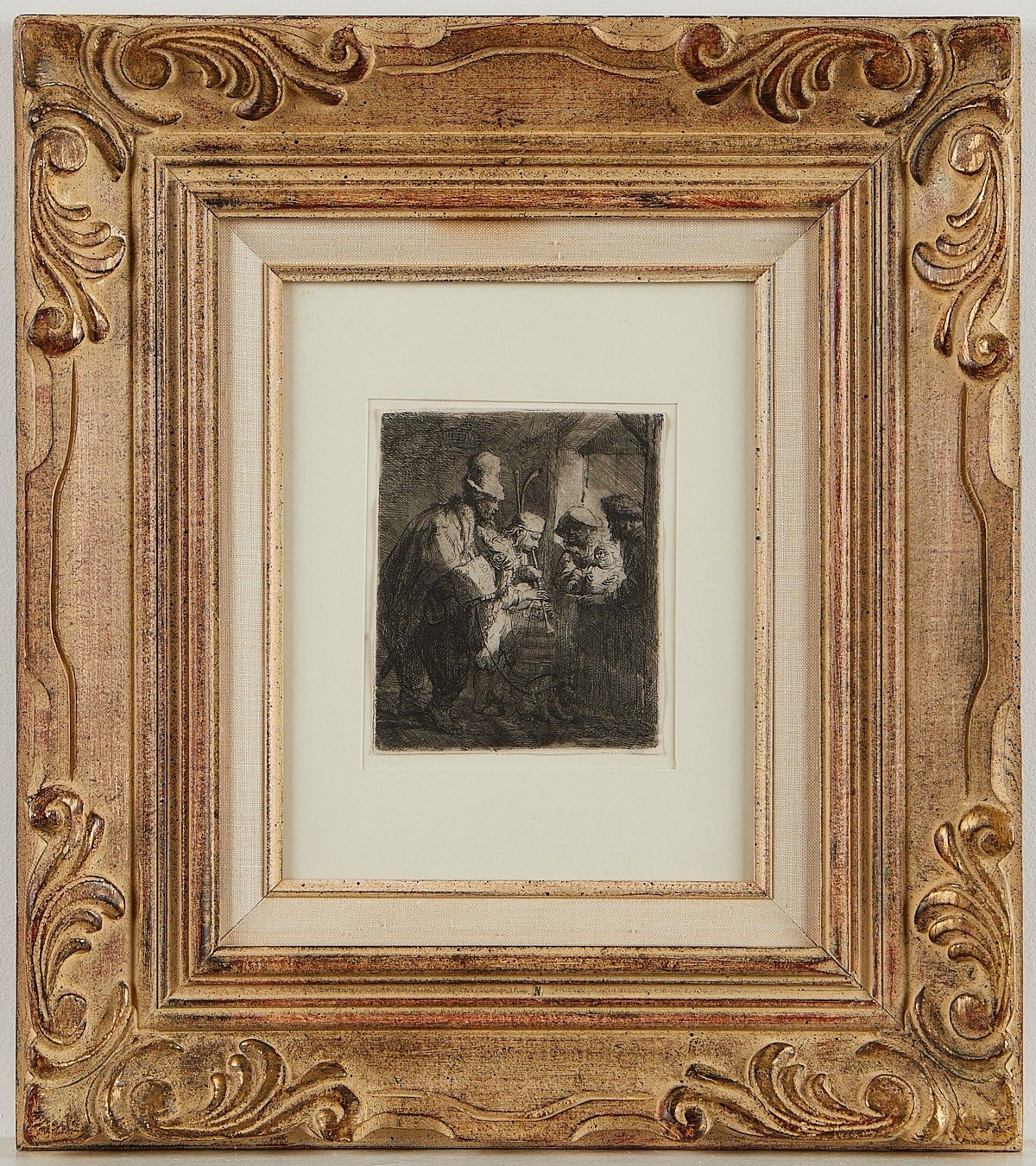 Rembrandt van Rijn | The Strolling Musicians (Circa 1635) | MutualArt