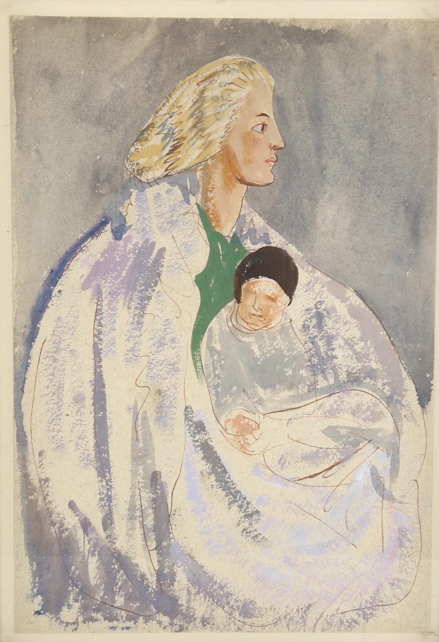 Lady Edna Clarke Hall | portrait of woman and child | MutualArt
