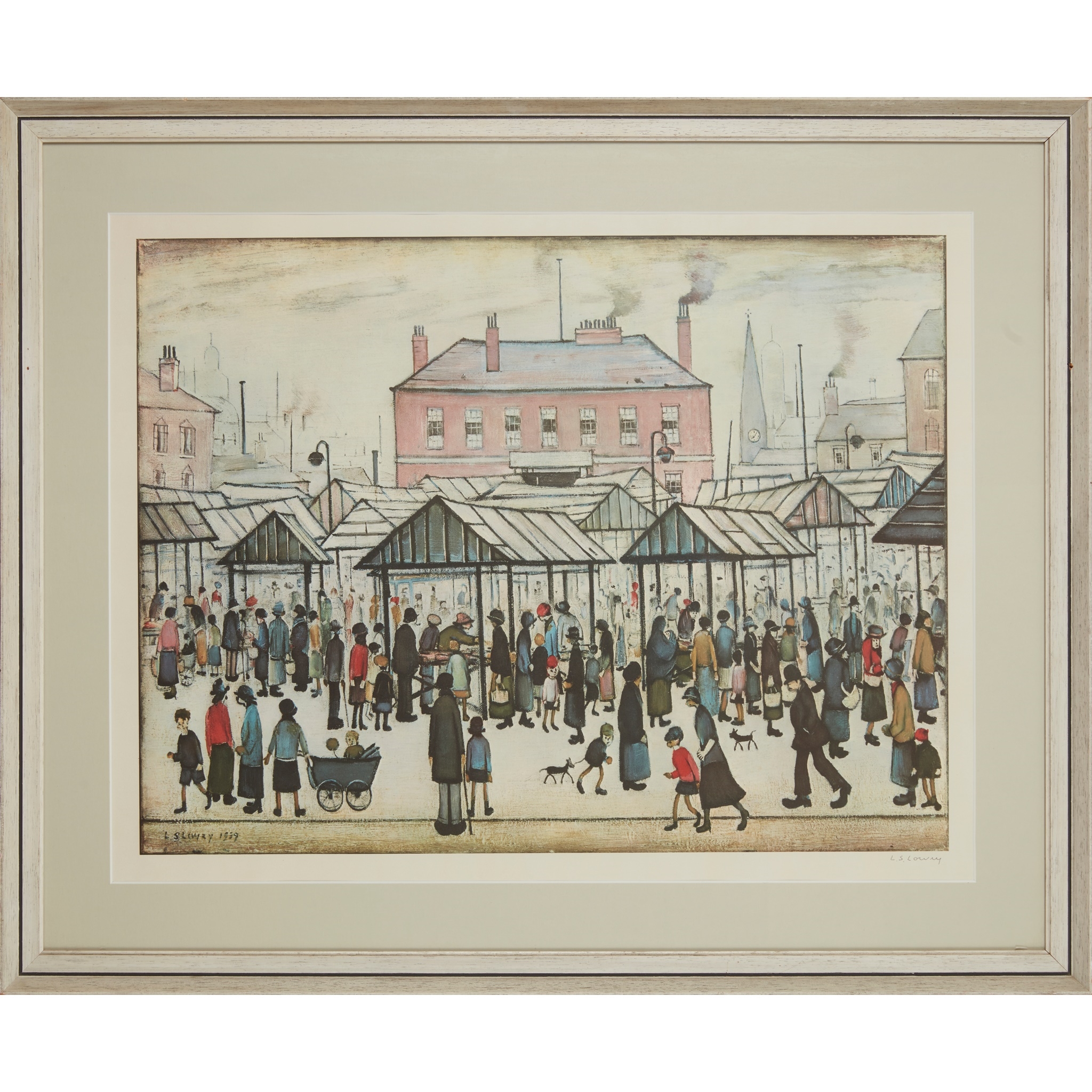 Laurence Stephen Lowry | MARKET SCENE IN A NORTHERN TOWN (1973) | MutualArt