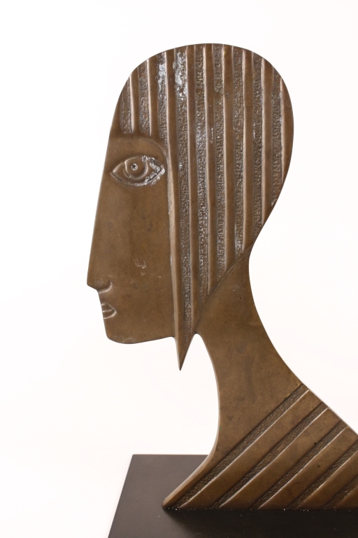 Art Deco School, 20th Century | Pair of Art Deco Style Bronze Profile ...