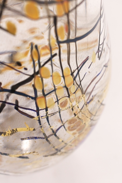 Tim Lazer | Large Tim Lazer Art Glass Abstract Dichroic Vase (1997 ...