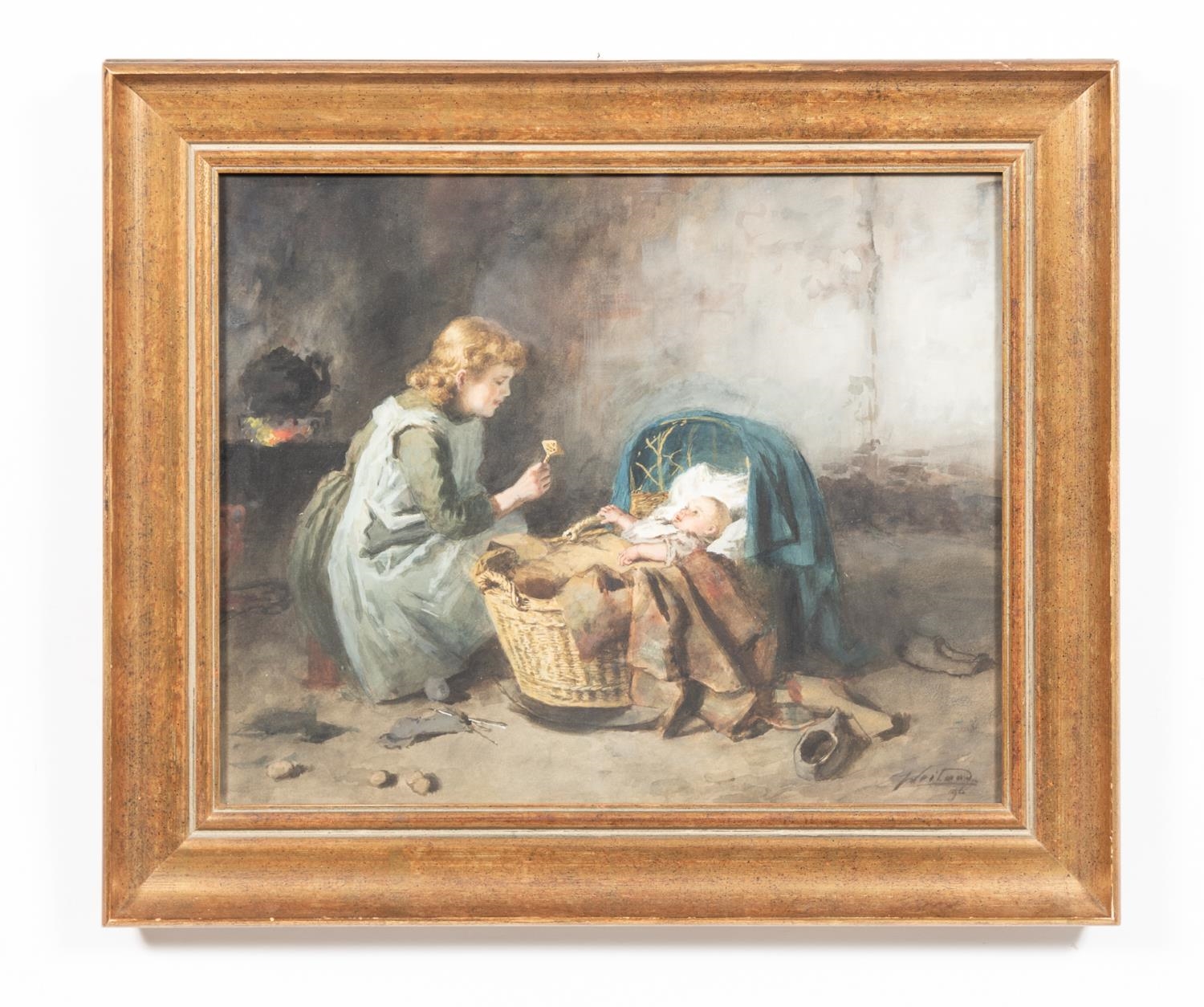 Johannes Weiland | Johannes Weiland 'Playing with the Baby' C. 1894 ...