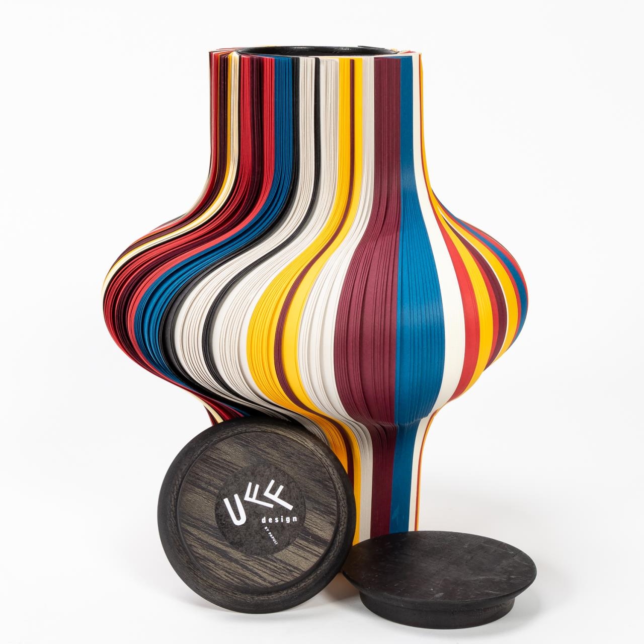 Daniele Papuli | DANIELE PAPULI, COLORFUL PAPER SCULPTURAL VASE | MutualArt