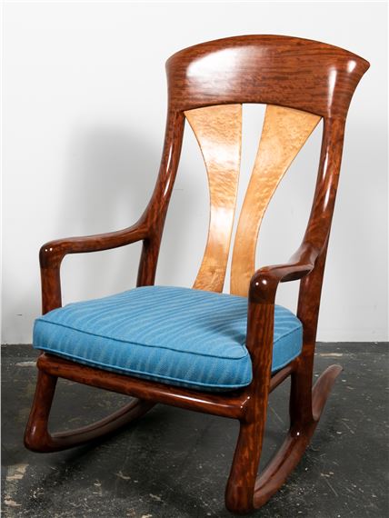 Sam Maloof | Sam Maloof Style Rocking Chair, Mahogany & Maple | MutualArt