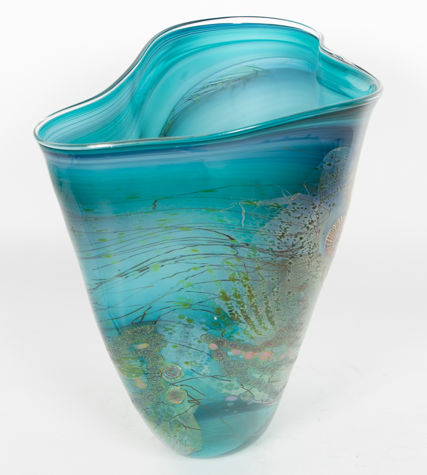 Tim Lazer | Large Studio Art Glass Vase, Manner of Tim Lazer | MutualArt