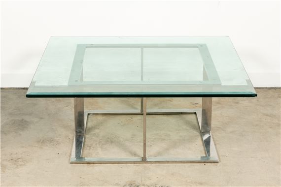 Ludwig Mies van der Rohe | Mies Van Der Rohe Style Chrome & Glass Table ...