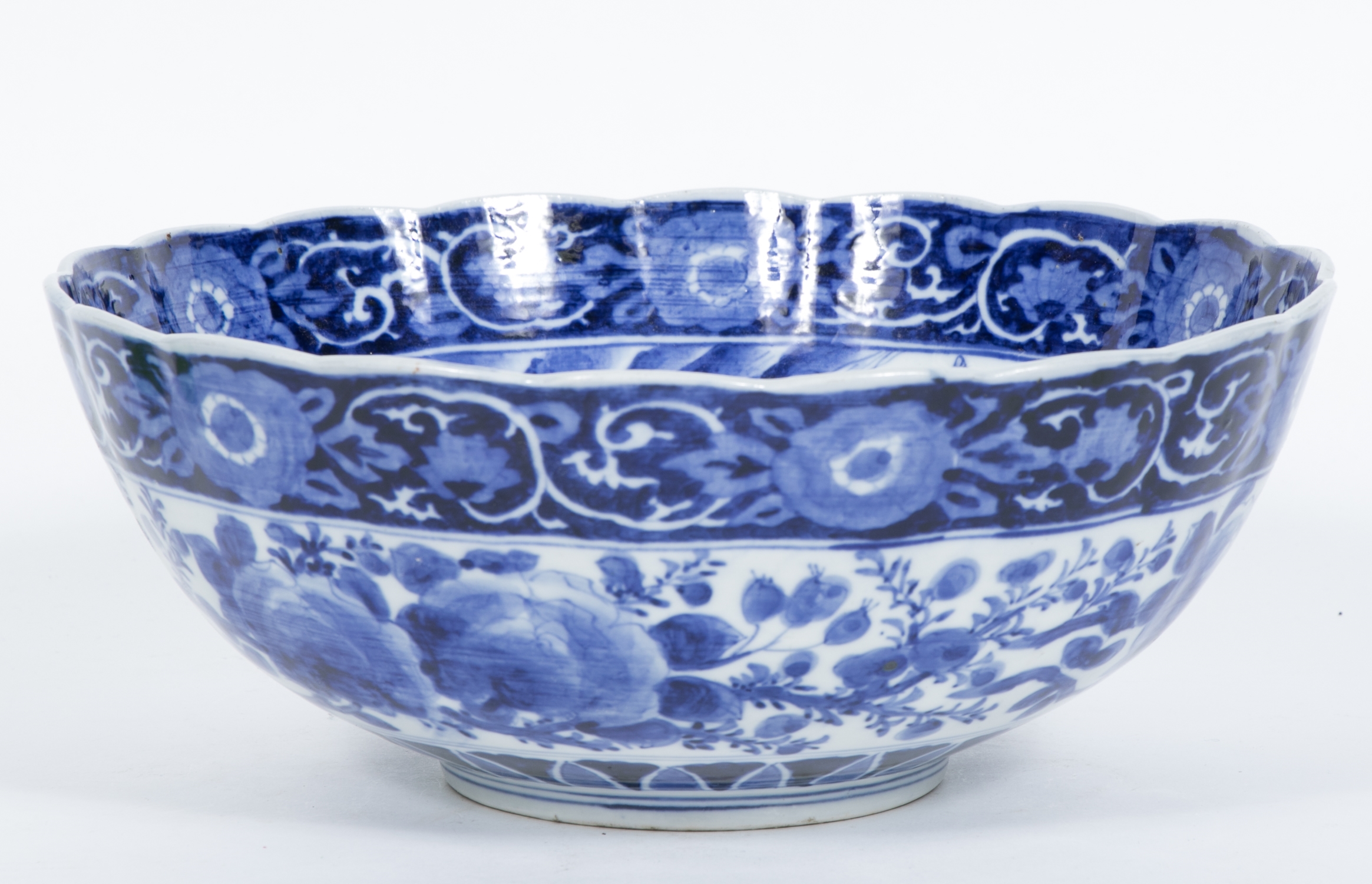 Unknown | Japanese Blue and White Punch Bowl | MutualArt