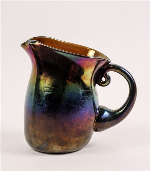 Kim Newcomb | Kim Newcomb Iridescent Art Glass Pitcher | MutualArt