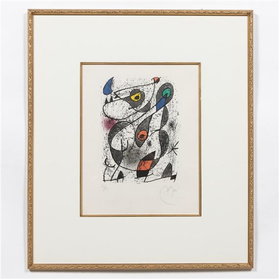 Joan Miró | Joan Miro Pencil Signed Litho, a L'Encre II (1954) | MutualArt