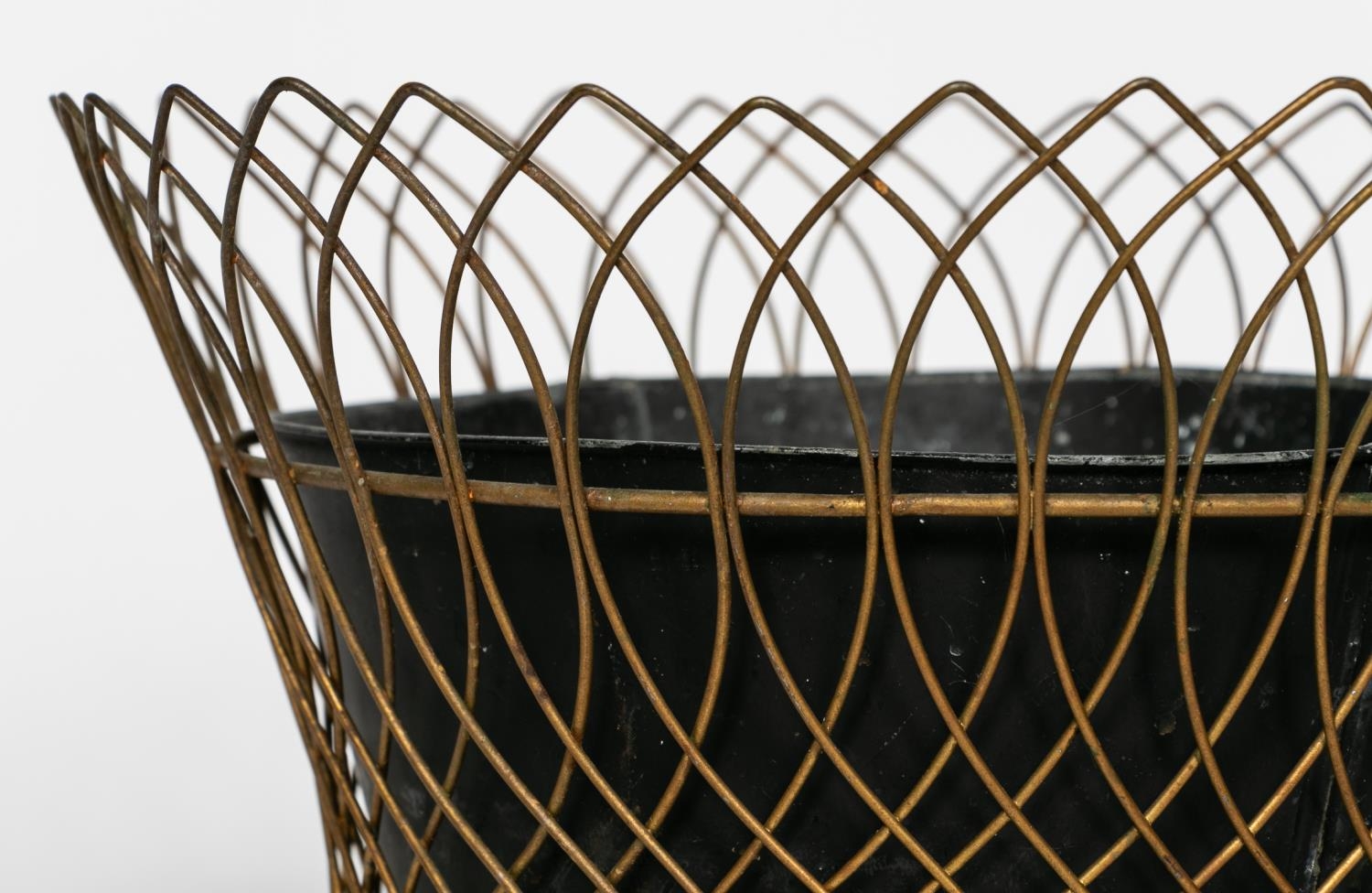 Planters | Pair of Open Work Wire Lattice Planters | MutualArt