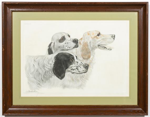 Leon Danchin | Leon Danchin, Three Spaniels Etching | MutualArt