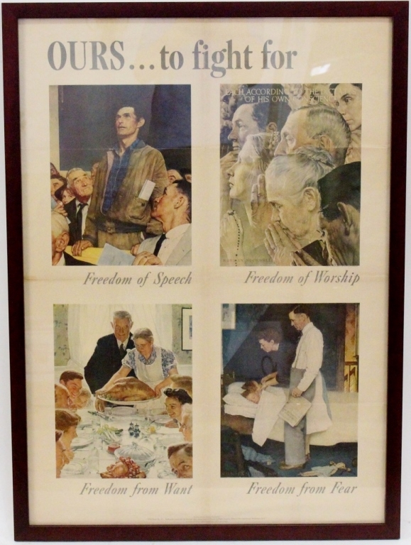 Norman Rockwell | Norman Rockwell Four Freedoms Original Poster (1941 ...