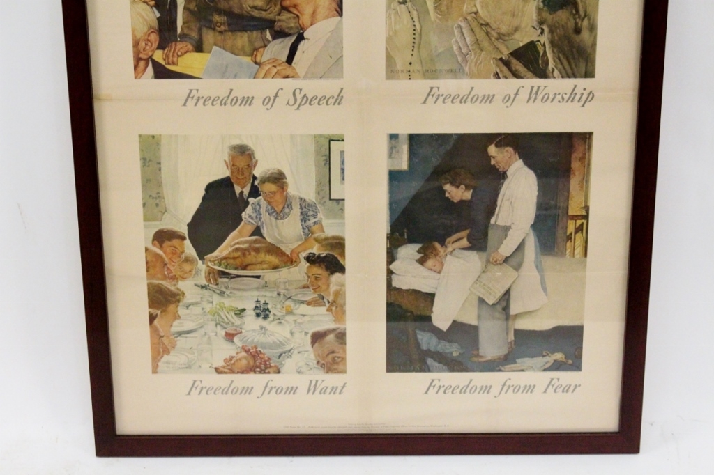 Norman Rockwell | Norman Rockwell Four Freedoms Original Poster (1941 ...