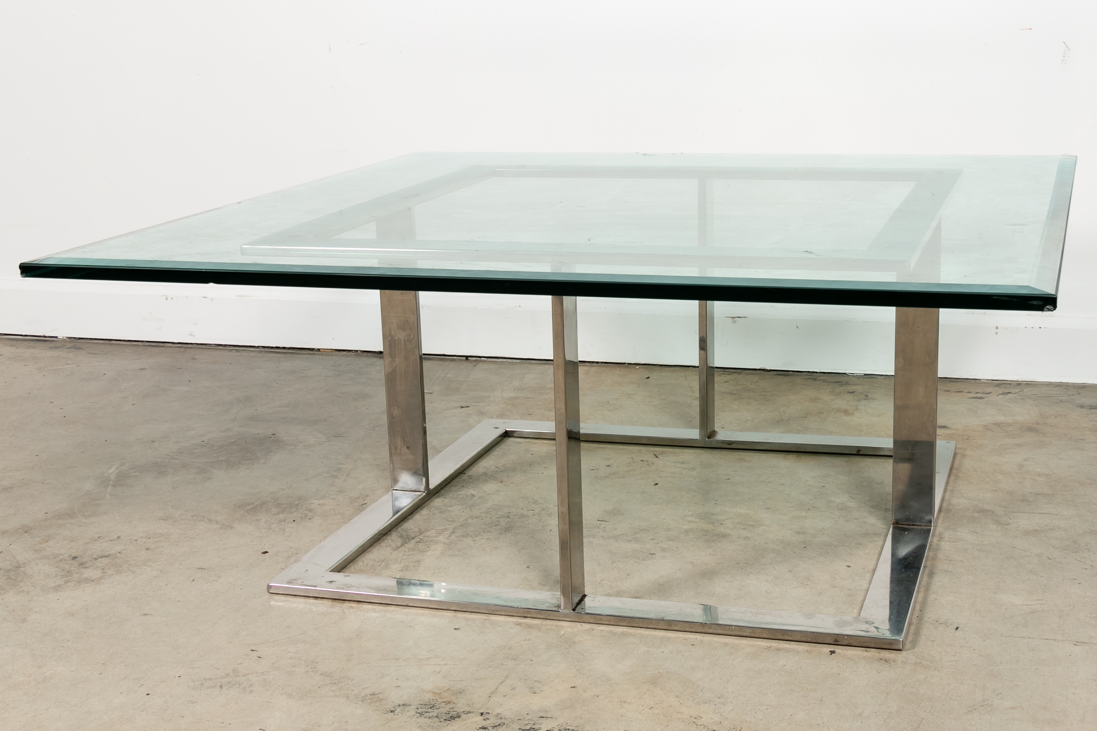 Ludwig Mies van der Rohe | Mies Van Der Rohe Style Chrome & Glass Table ...