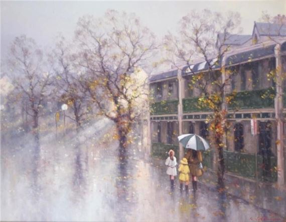 Ramon Ward Thompson | Ramon Ward-Thompson (1941 - ) Autumn on Argyle St ...