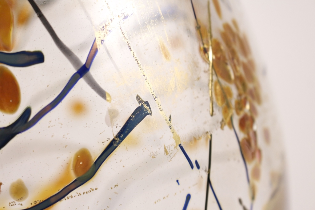 Tim Lazer | Large Tim Lazer Art Glass Abstract Dichroic Vase (1997 ...