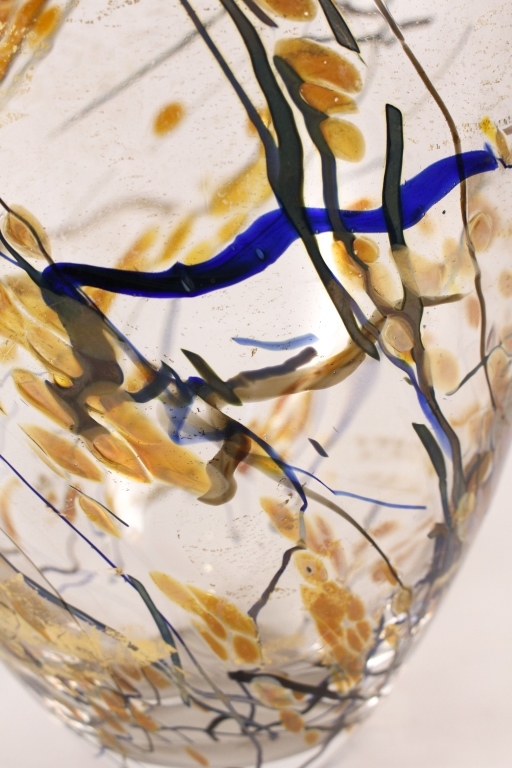 Tim Lazer | Large Tim Lazer Art Glass Abstract Dichroic Vase (1997 ...