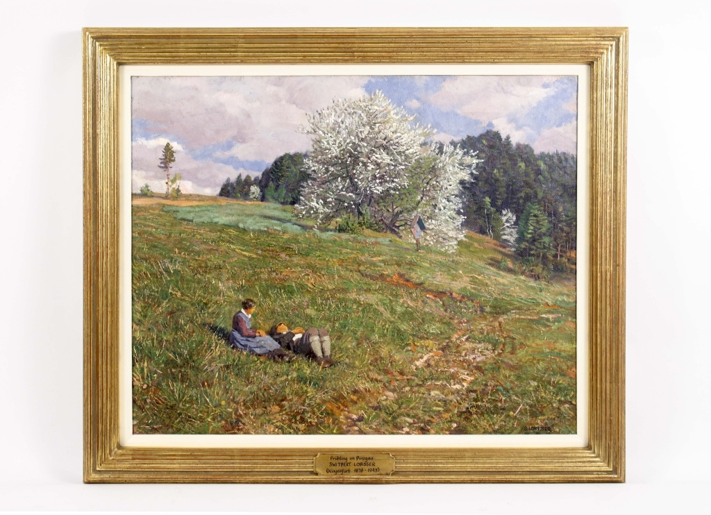 Switbert Lobisser | Switbert Lobisser Landscape w/ Figures Oil, Signed ...