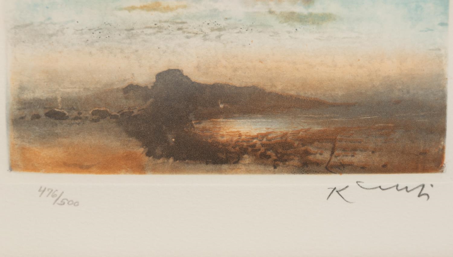 Kaiko Moti | THREE KAIKO MOTI LANDSCAPE COLOR ETCHINGS, FRAMED | MutualArt
