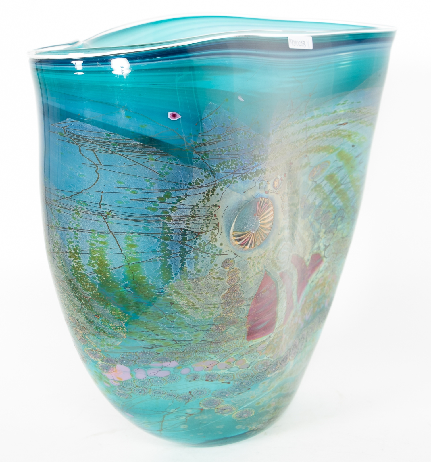 Tim Lazer | Large Studio Art Glass Vase, Manner of Tim Lazer | MutualArt