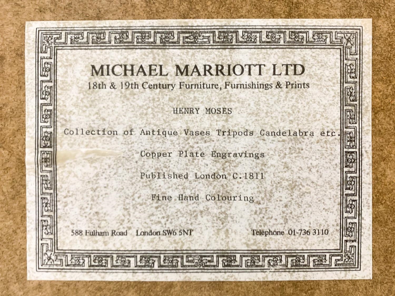 Henry Moses | SET OF FOUR, HENRY MOSES GRECIAN VASE ENGRAVINGS | MutualArt