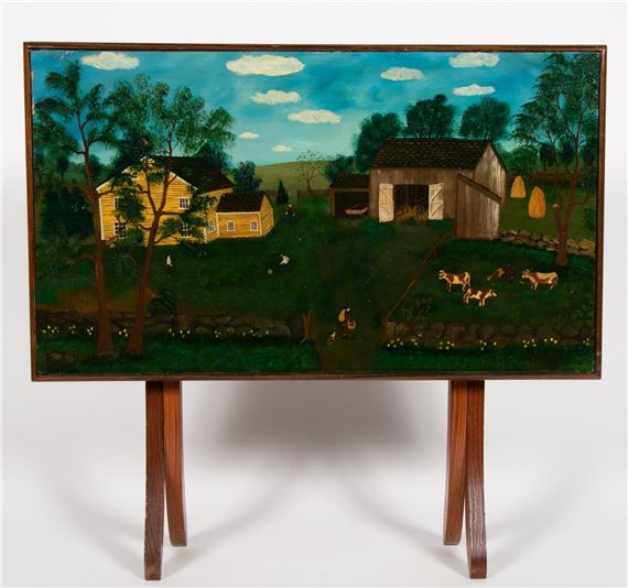 Charles Munro | Charles Munro, Hand-Painted Folk Art Folding Table ...