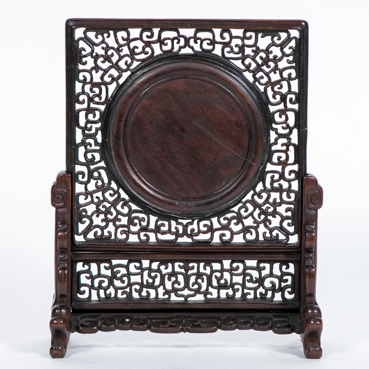 Unknown | Chinese Marble Inset Table Top Screen, Small | MutualArt