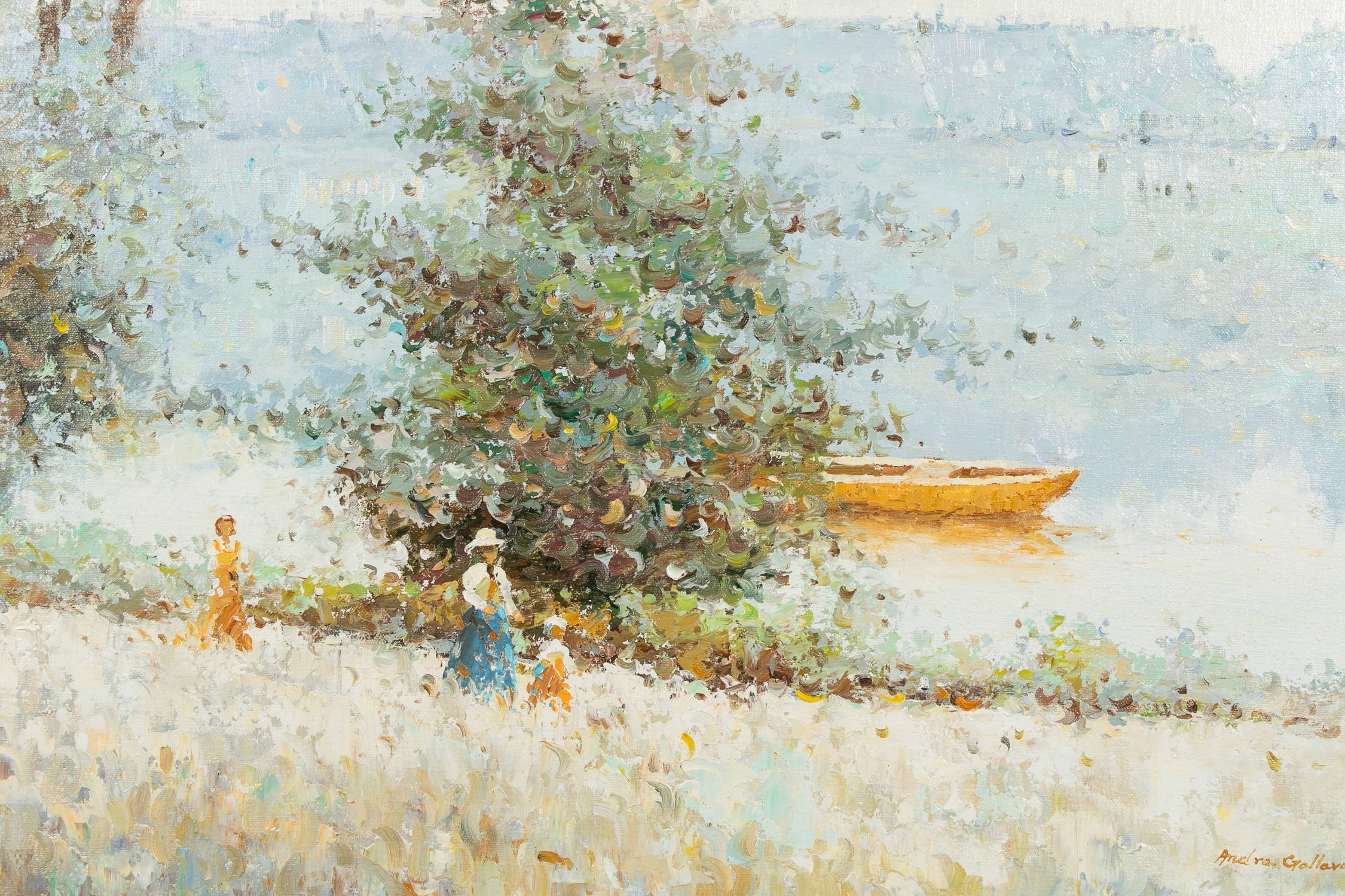 Andre Gallard | Andre Gallard,Impressionist Figural Landscape | MutualArt