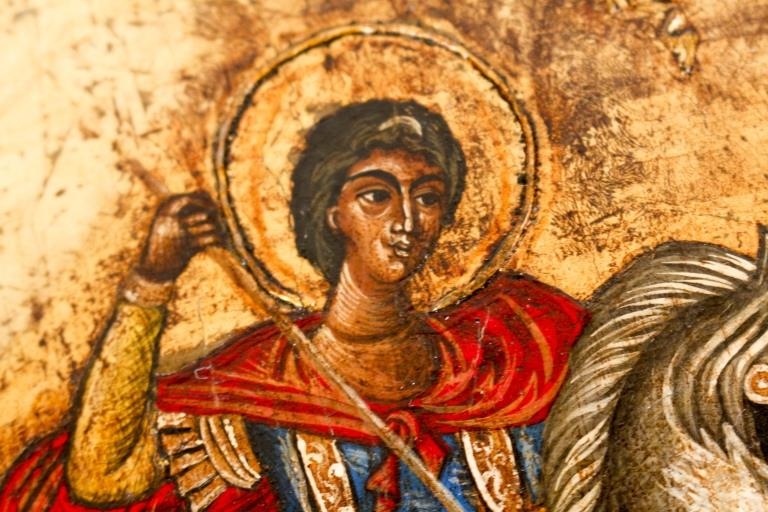 St. George | Russian Icon of St. George Slaying Dragon | MutualArt