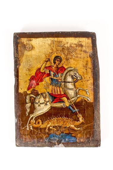 St. George | Russian Icon of St. George Slaying Dragon | MutualArt
