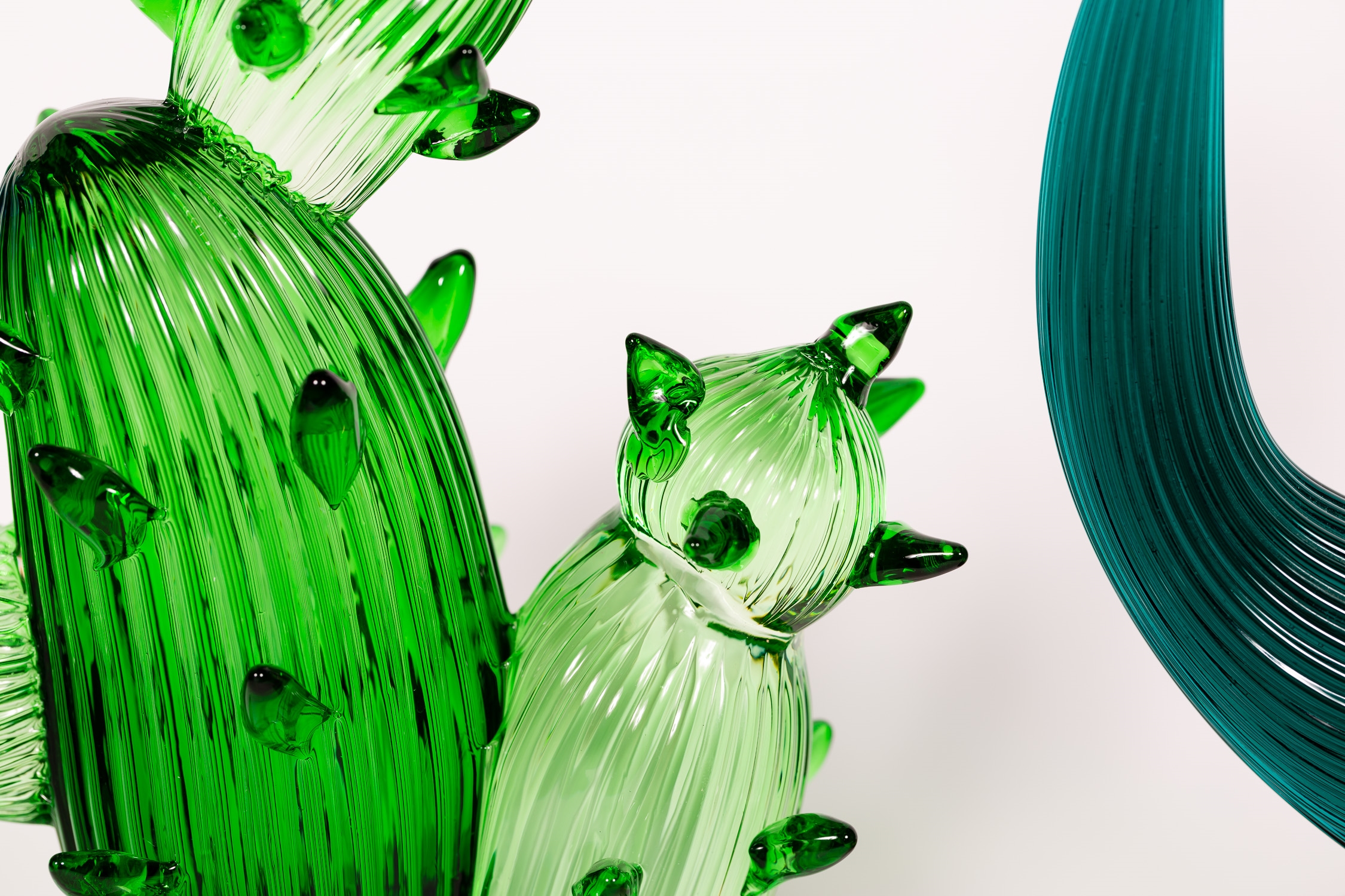 Murano | Two Murano Glass Cactus Sculpture | MutualArt