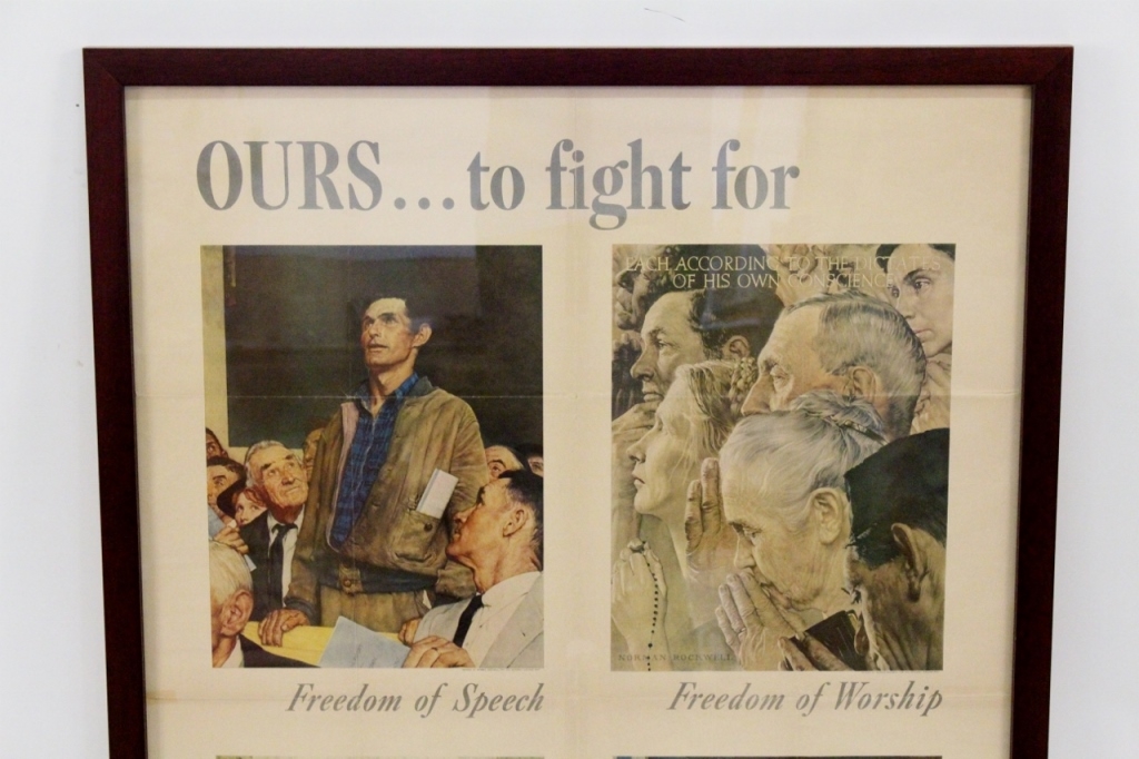 Norman Rockwell | Norman Rockwell Four Freedoms Original Poster (1941 ...