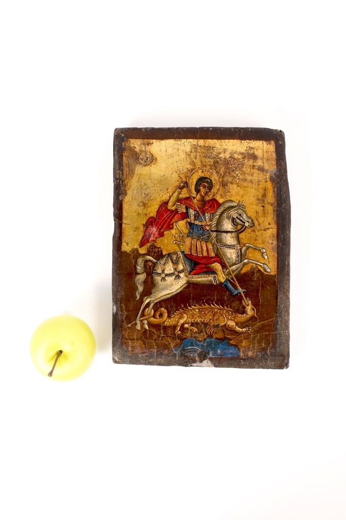 St. George | Russian Icon of St. George Slaying Dragon | MutualArt