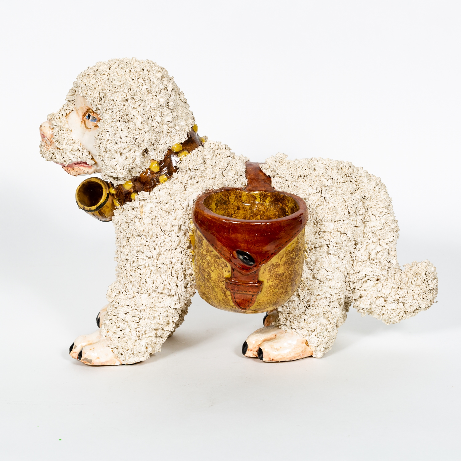 Unknown | Italian Pottery Poodle Planteer | MutualArt
