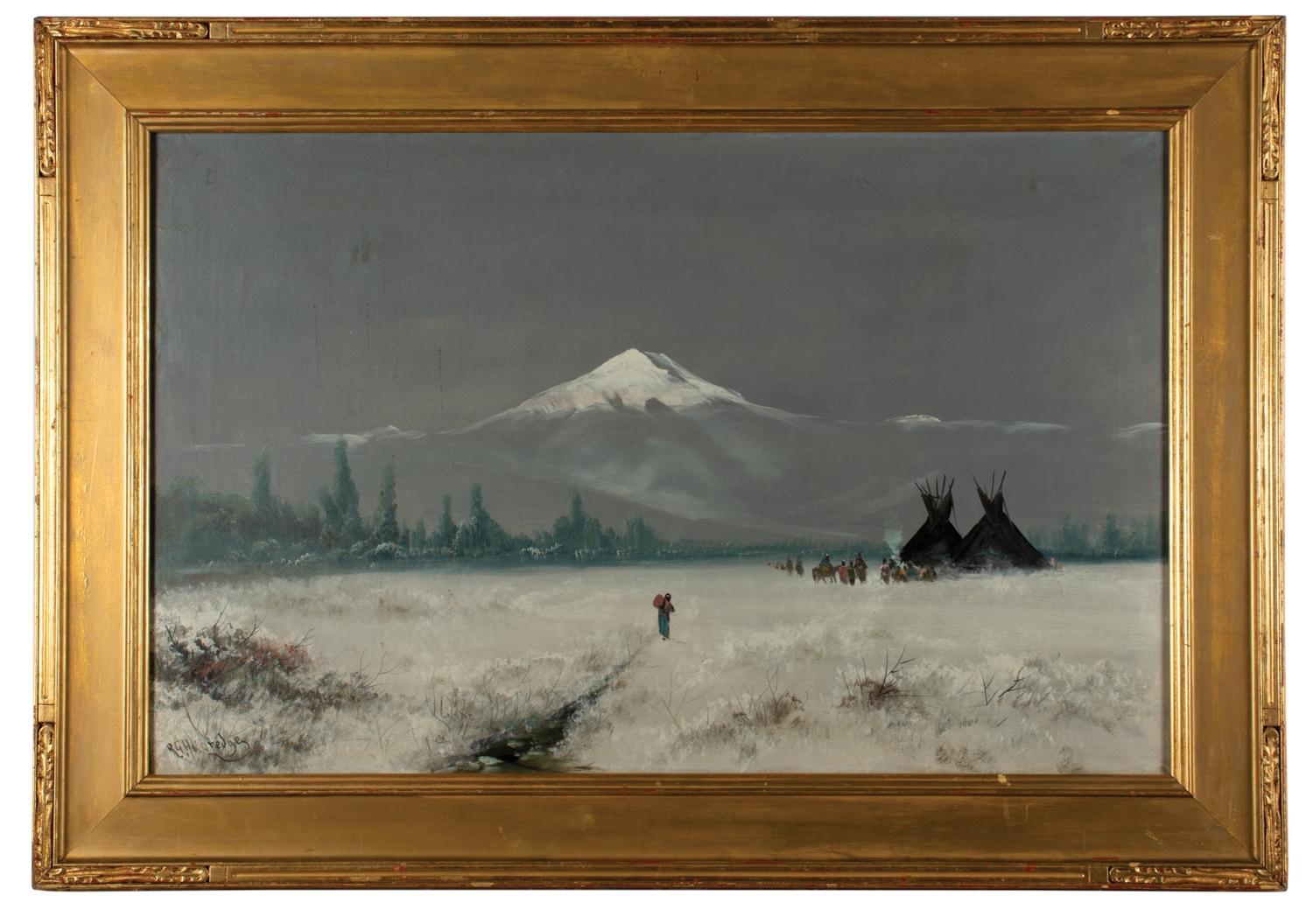 Ransom Gillet Holdredge | Indian camp in the snow | MutualArt
